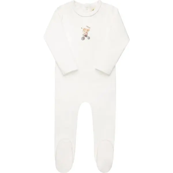 ELY'S & CO. Playful Mouse Footie - Ivory/blue