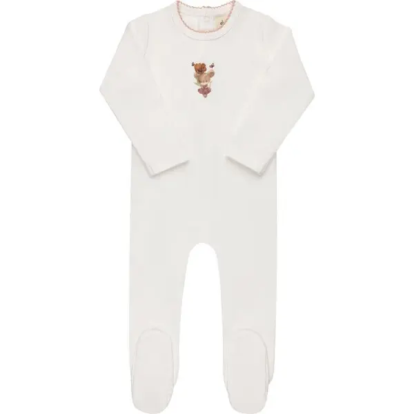 ELY'S & CO. Playful Mouse Footie - Ivory/pink