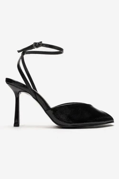 PROLOGUE SHOES Ankle Strap Stiletto Pump - Black