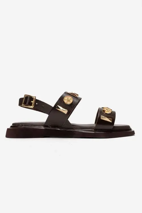 FOREVER & ALWAYS SHOES Libera Leather Sandal - Brown
