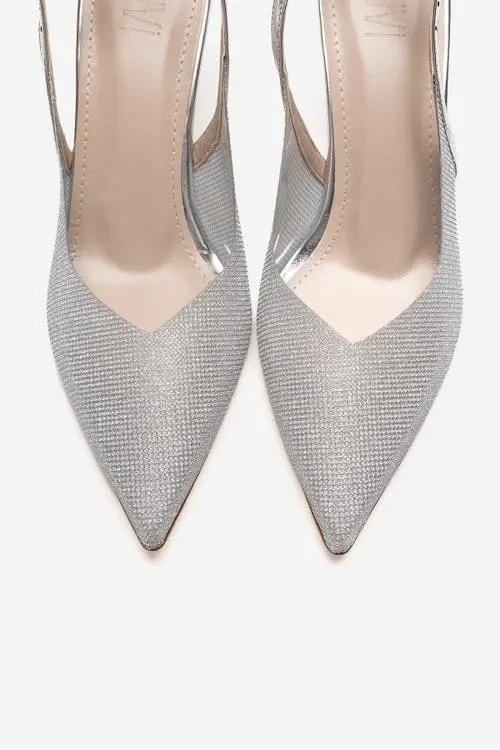 PROLOGUE SHOES Dorata Embellished Stiletto Pumps - Silver