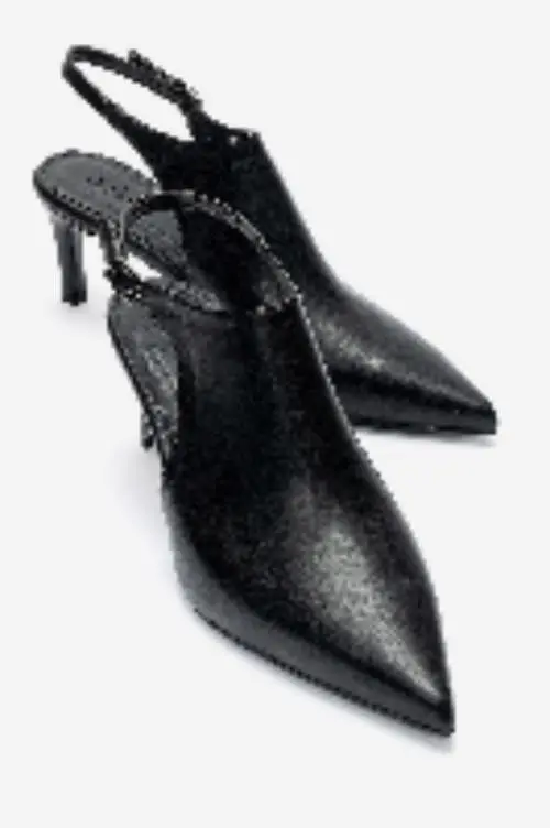 PROLOGUE SHOES Vosalie Slingback Stiletto Pump - Black