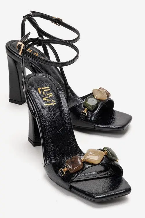 PROLOGUE SHOES Franca Block Heel Sandal - Black