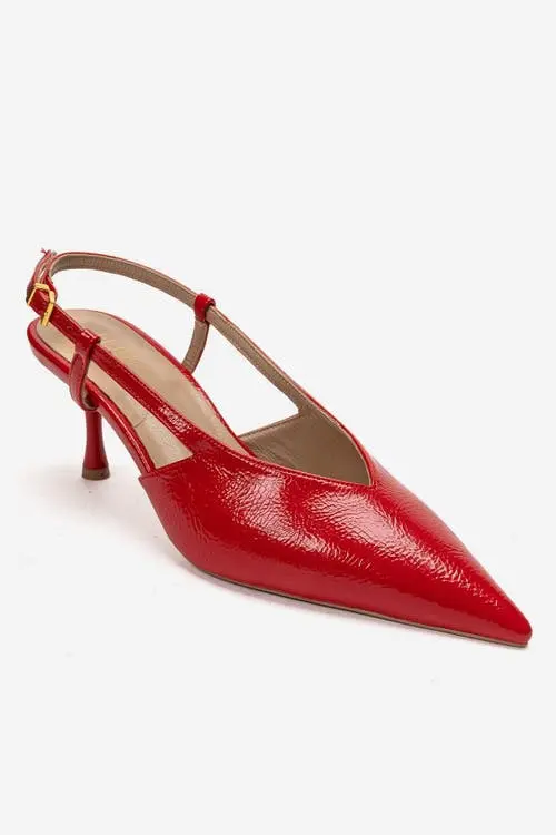 PROLOGUE SHOES Irena Pointed Toe Pump - Red
