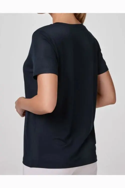 FOREVER & ALWAYS Alaia Deep V-neck Ultra Soft Modal T-shirt - Navy