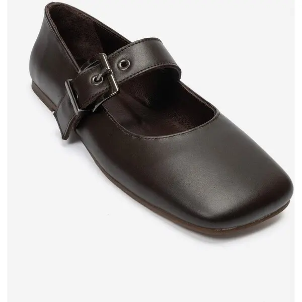 FOREVER & ALWAYS SHOES Jonas Leather Ballet Flat - Brown