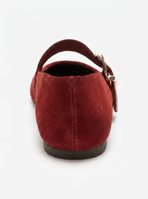 FOREVER & ALWAYS SHOES Jonas Leather Ballet Flat - Red Suede