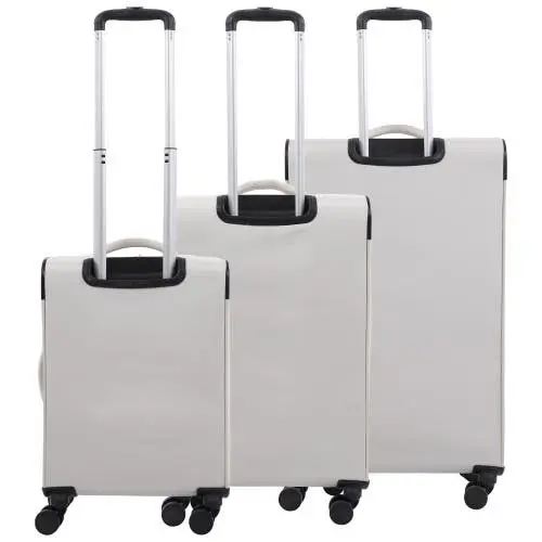 MARTHA STEWART 3-piece Softside Luggage Set With Spinner Wheels - Light Grey