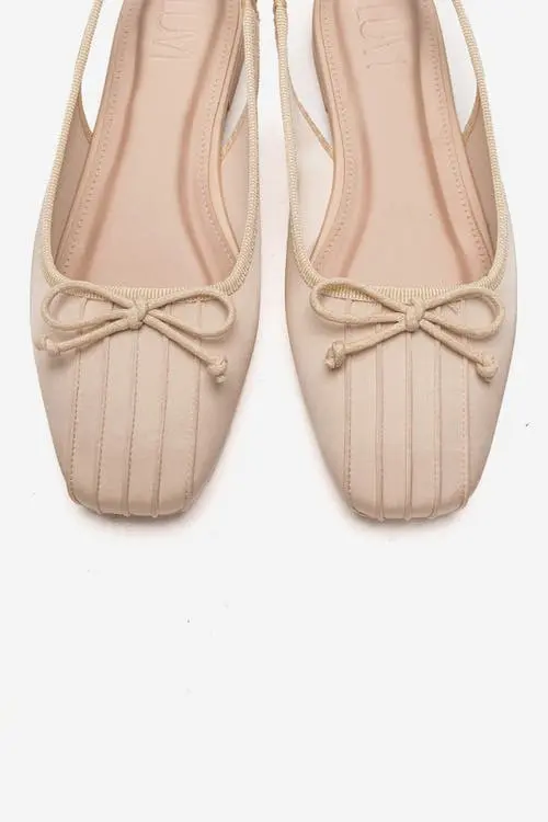PROLOGUE SHOES Zelvia Bow Slingback Ballet Flats