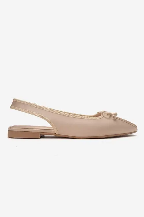 PROLOGUE SHOES Zelvia Bow Slingback Ballet Flats