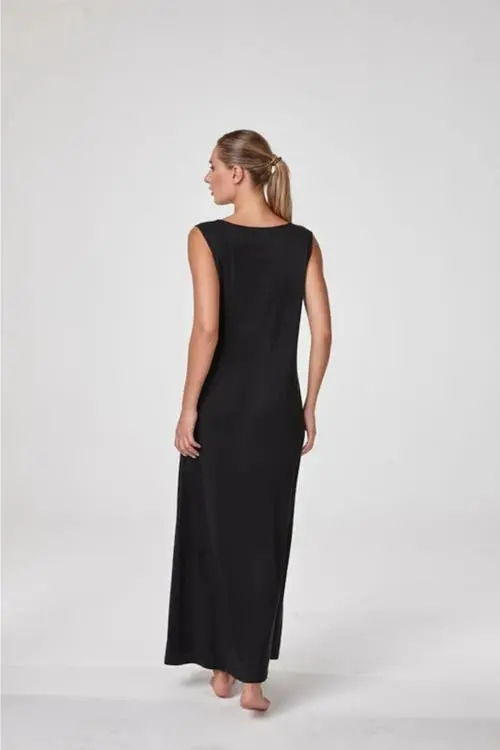 FOREVER & ALWAYS Kalie Boat Neck Modal Maxi Dress