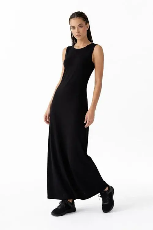 FOREVER & ALWAYS Kalie Boat Neck Modal Maxi Dress