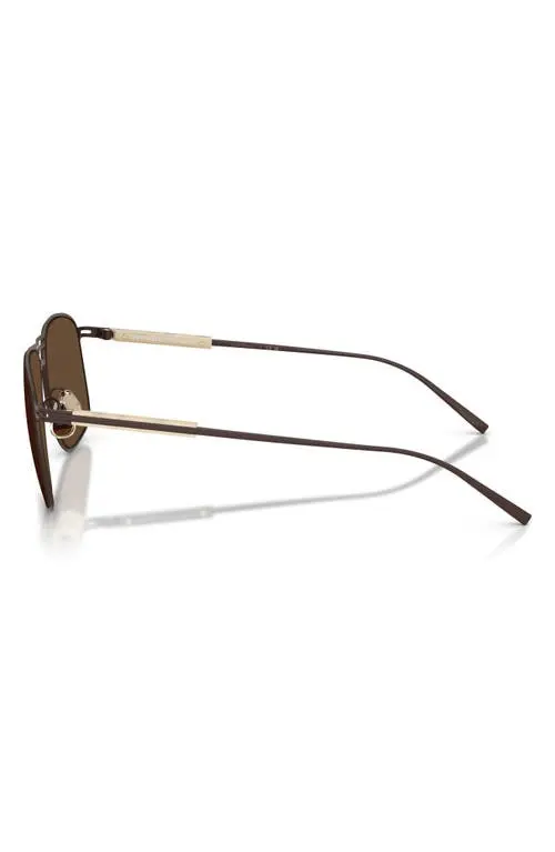 Brunello Cucinelli Titanium Rectangular Sunglasses - Chocolate