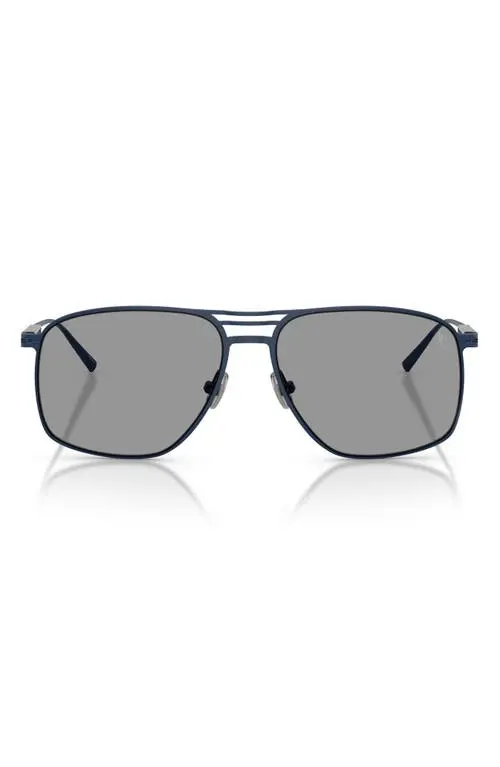 Brunello Cucinelli Titanium Rectangular Sunglasses - Navy/graphite