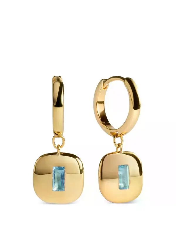 Monica Vinader Gemdrop Hoop Earrings With Blue Topaz - Gold