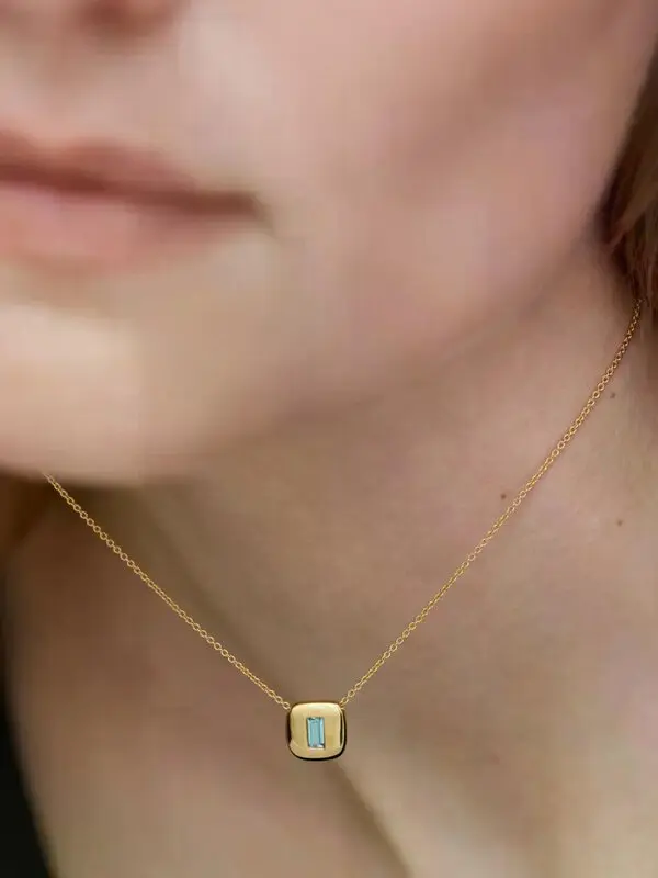 Monica Vinader Tone Blue Topaz Gemdrop Necklace