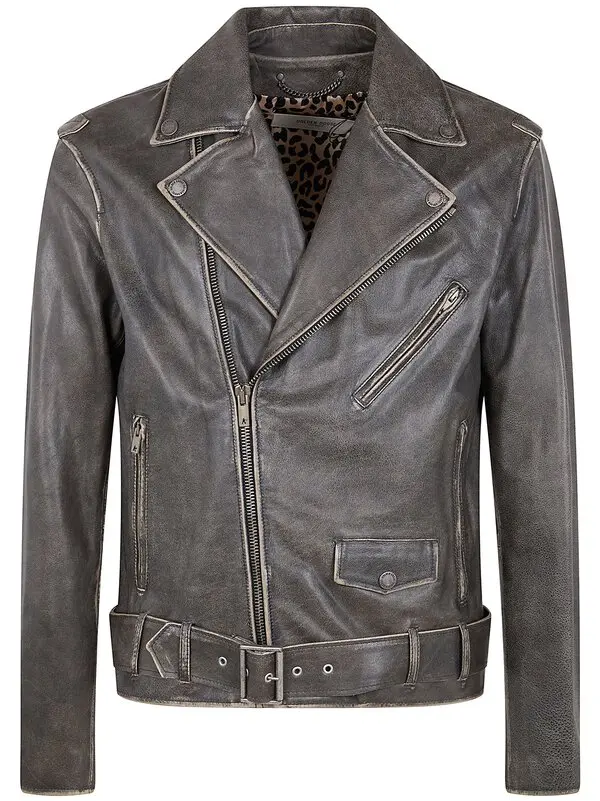 GOLDEN GOOSE Golden M`s Chiodo" Distressed Leather Biker Jacket