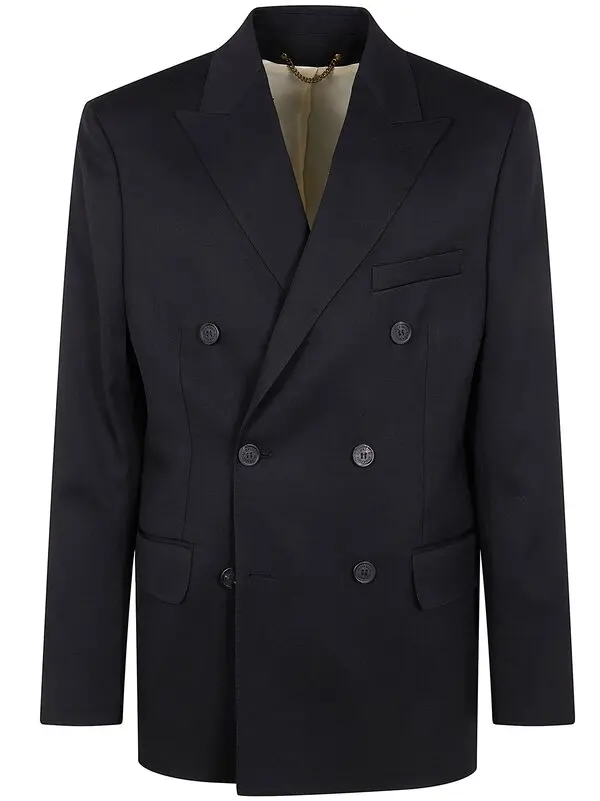 GOLDEN GOOSE Golden M`s" Double Breasted Blazer Light Dry Wool Gabard