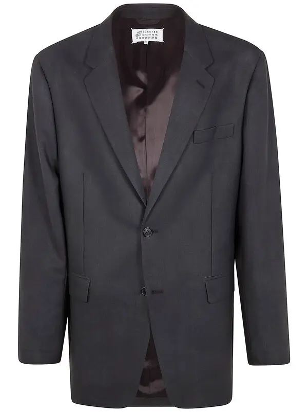 MAISON MARGIELA Wool Single Breasted Jacket - Brown