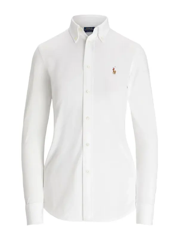Polo Ralph Lauren Slim Fit Knit Cotton Oxford Shirt - White