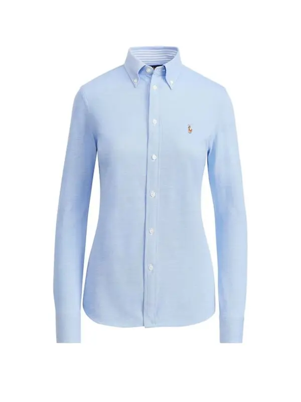 Polo Ralph Lauren Slim Fit Knit Cotton Oxford Shirt - Blue
