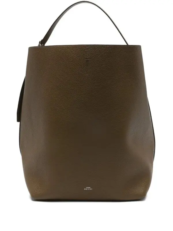 TOTEME Belted Grained Leather Tote Bag - Brown