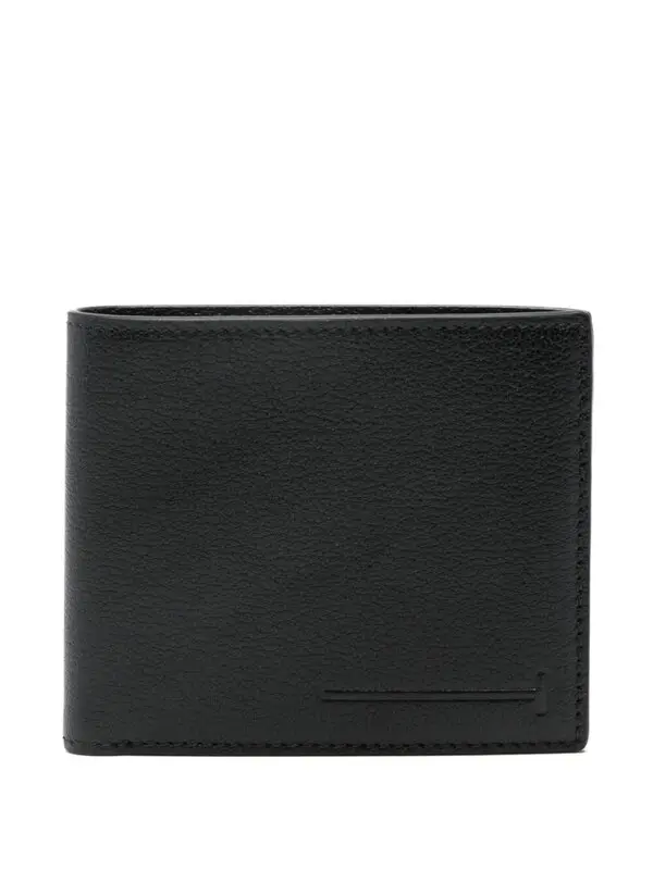 TOM FORD Supple Grain Leather Elongated T Line Classic Bifold Wallet - Black