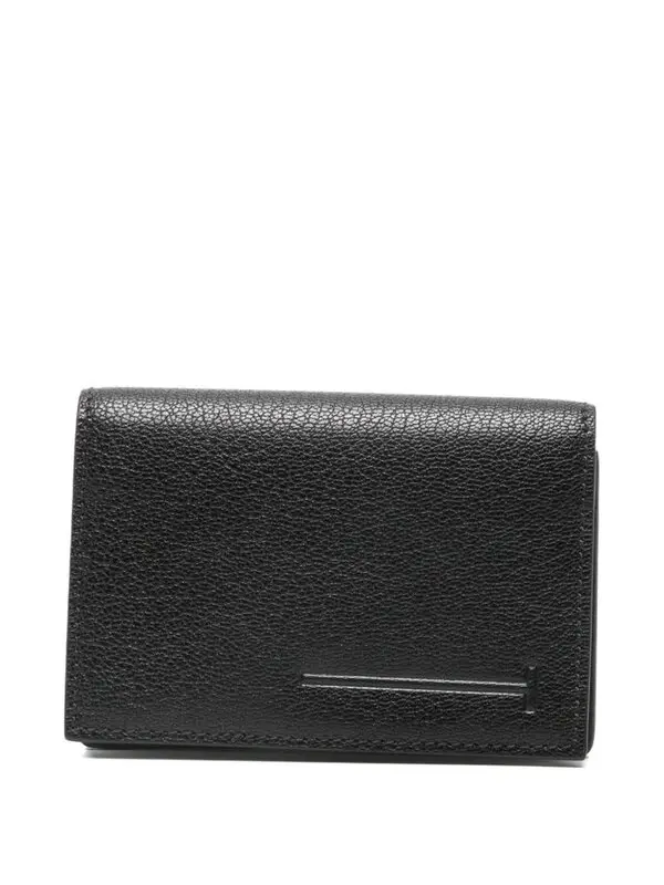 TOM FORD Supple Grain Leather Elongated T Line Business Card Holder - Black