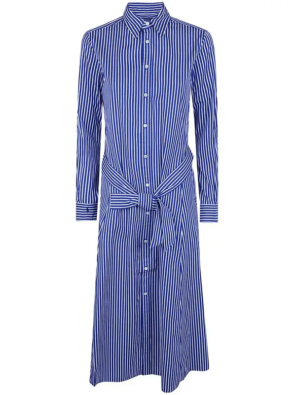 Polo Ralph Lauren Long Sleeve Striped Midi Shirt Dress