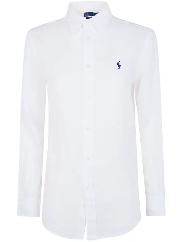 Polo Ralph Lauren Classic Long Sleeve Linen Shirt - White