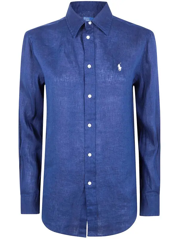 Polo Ralph Lauren Classic Linen Long Sleeve Shirt - Blue