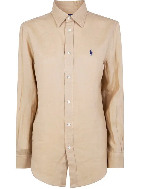 Polo Ralph Lauren Classic Long Sleeve Linen Shirt - Brown