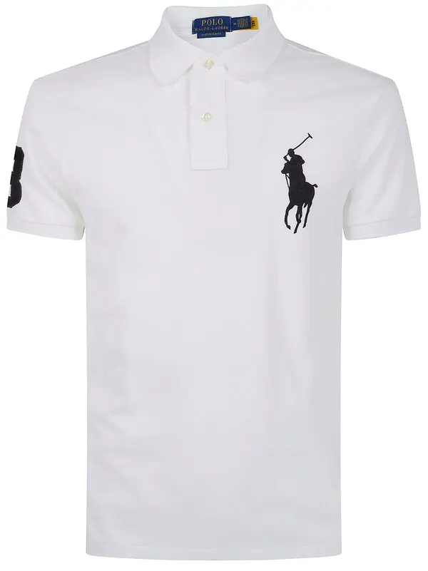 Polo Ralph Lauren Short Sleeves Knit Big Logo Polo Shirt - White