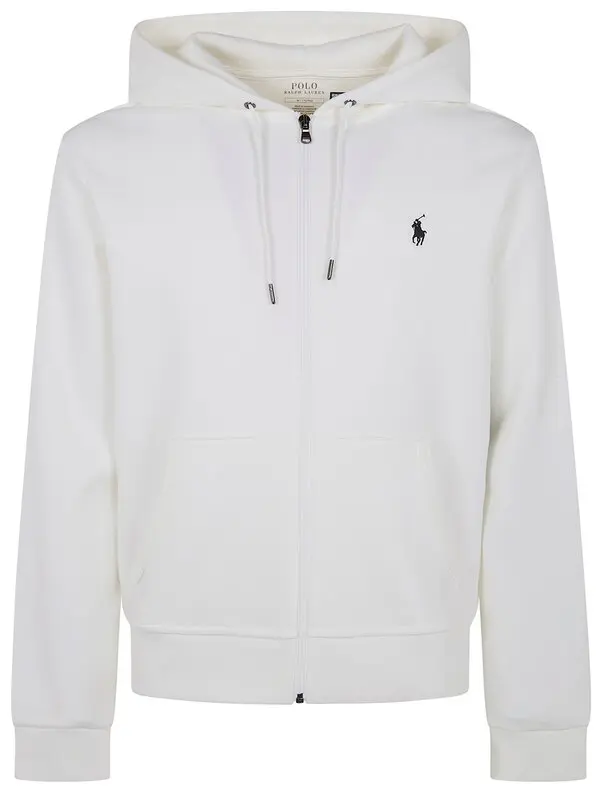 Polo Ralph Lauren Full Zip Hooded Long Sleeve Sweatshirt - White