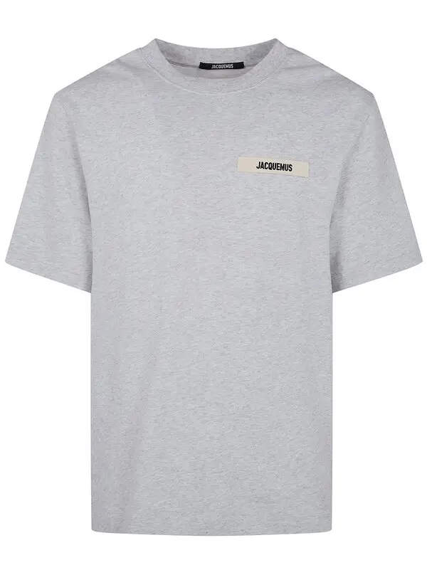 Jacquemus Le Tshirt Gros Grain" 100% Cotton T-shirt - Gray