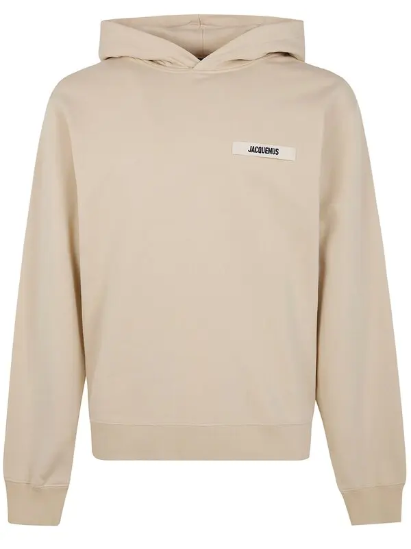 Jacquemus Le Hoodie Gros Grain Cotton Sweatshirt - Beige