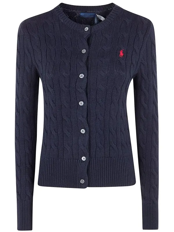 Polo Ralph Lauren Long Sleeve Classic Cable Knit Cardigan - Blue