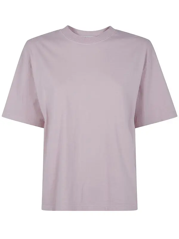 GOLDEN GOOSE W`s" Boxi T-shirt Cotton Jersey Logo Patch - Pink