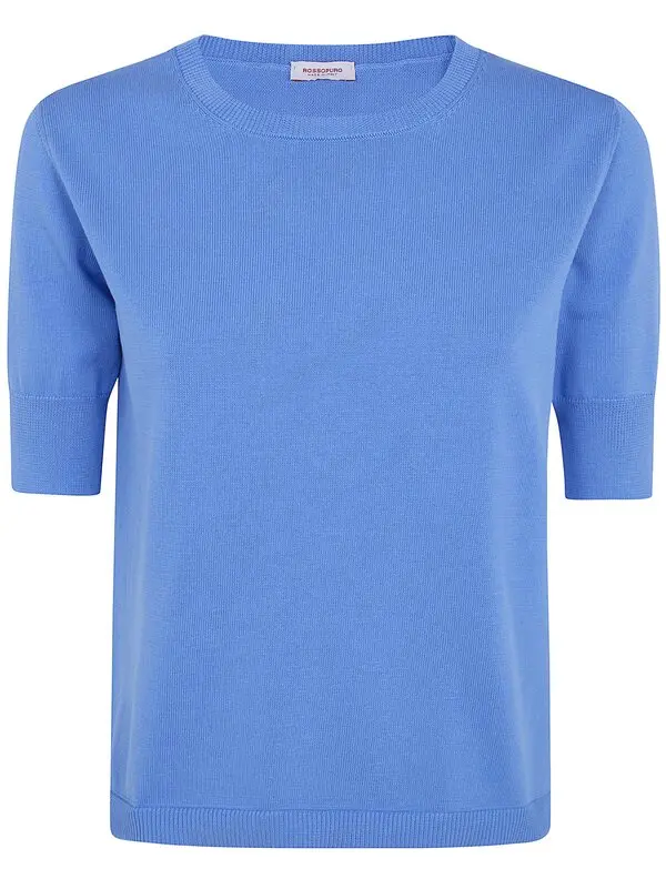 Rossopuro Crew Neck Short Sleeve Top - Blue