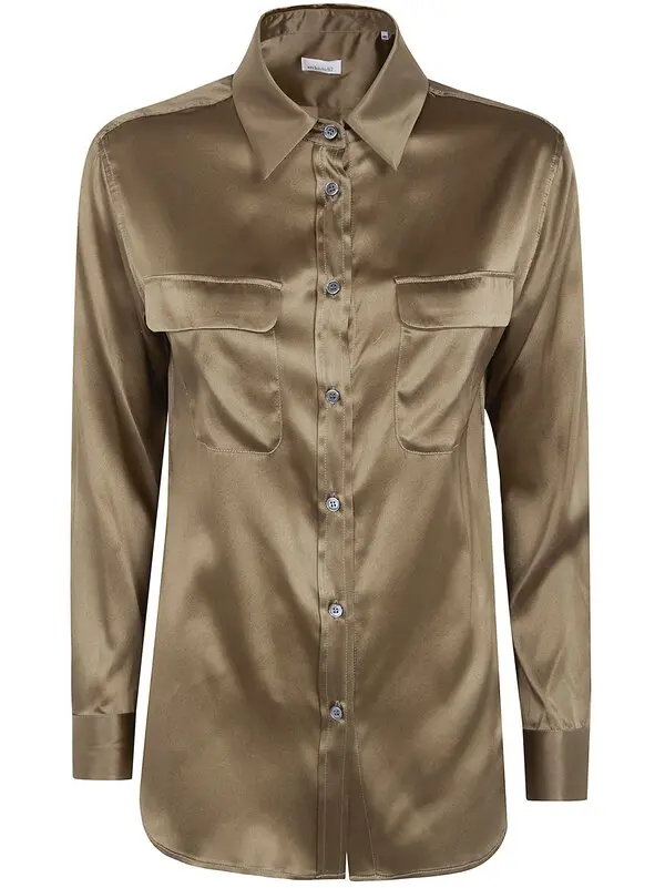 ARCHIVIO67 Long Sleeve Satin Stretch Shirt