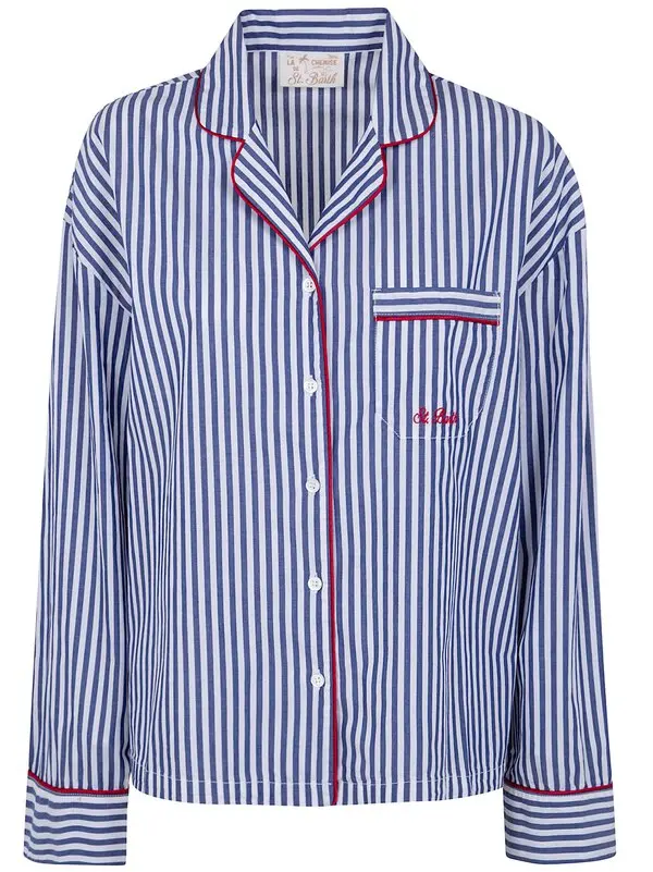 MC2 SAINT BARTH Astra' Cotton Stripes Shirt - Blue