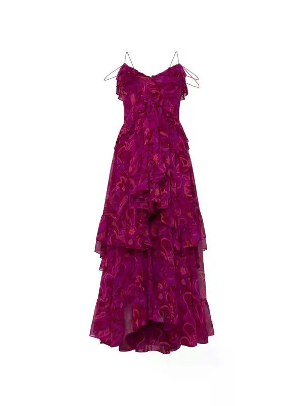 Cinq À Sept Paisley-print Ruffled Maxi Dress