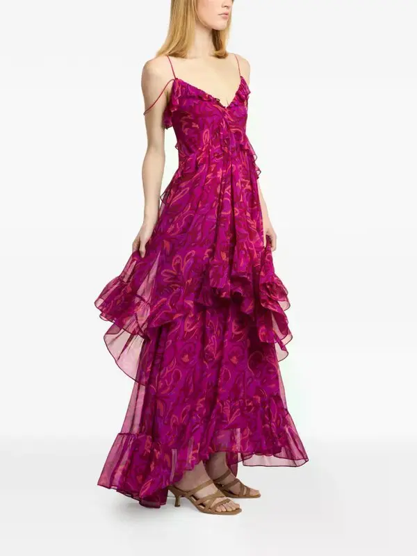 Cinq À Sept Paisley-print Ruffled Maxi Dress
