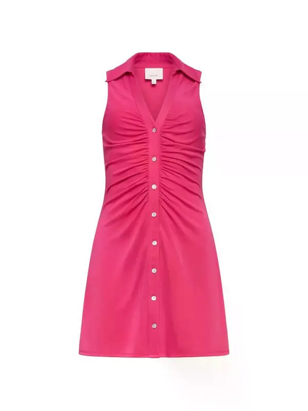Cinq À Sept Melinda Ruched Button-up Dress - Pink