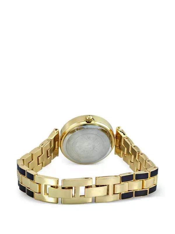 Anne Klein Crystal Enamel-inlay 28mm Watch With Bracelet Set