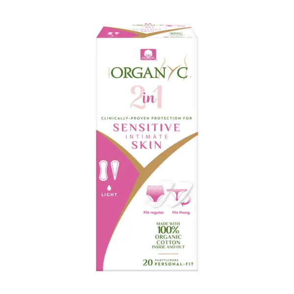 ORGANYC 100% Certified Organic Cotton 2 In 1 Panty Liners, Light Flow - One-color
