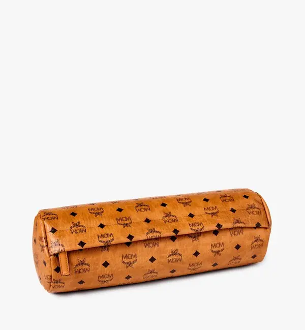 Mcm Visetos Cylinder Pouch - Cognac