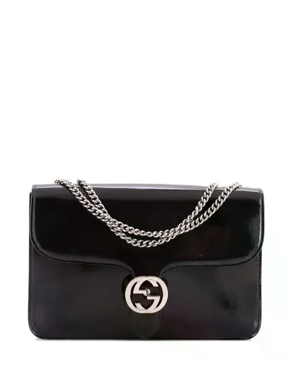 Gucci Interlocking Patent Medium Shoulder Bag