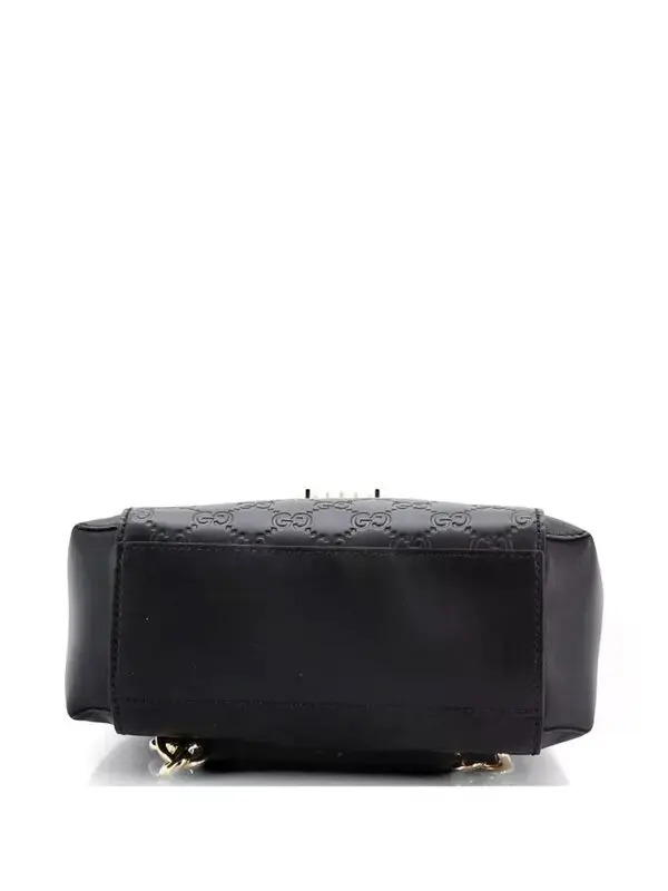 Gucci Padlock Ssima Leather Mini Backpack - Black