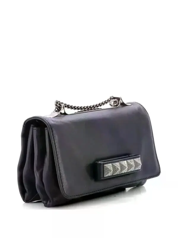 Valentino Garavani Va Va Voom Crystal Studs Leather Clutch Bag